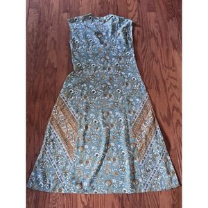 J. Jill | Dresses | J Jill Pure Jill Womens Green Floral Midi Sz L Cap ...